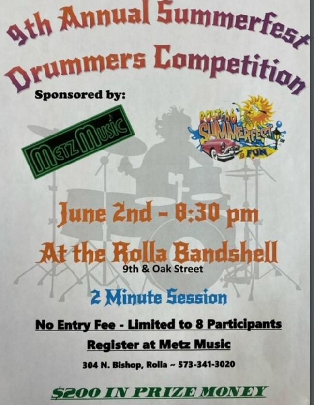 9th Annual Summerfest Drummers Competition - Rolla - Naturally Meramec